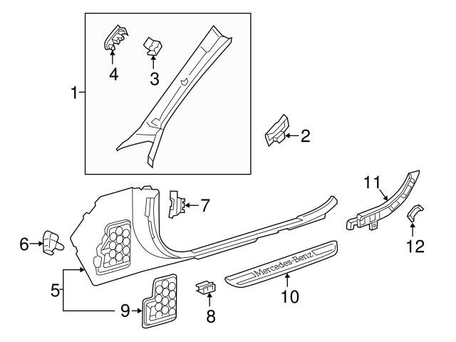 Genuine Mercedes 2056802806 Door Trim Sill Plate Insert; Left, Right ...