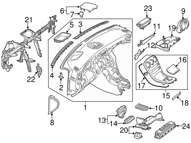 Genuine Mercedes 2056803006 Instrument Panel Molding; Right - Mercedes ...