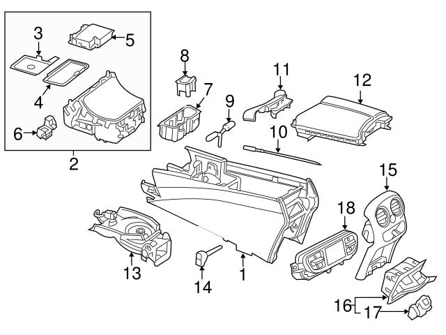 Genuine Mercedes 2056807510 Console Compartment; Front Center ...