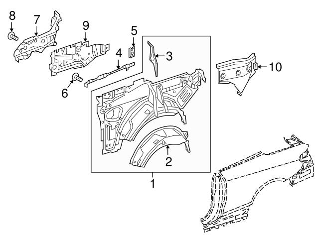 Genuine Mercedes 2056807925 Quarter Panel Insulator; Left - Mercedes