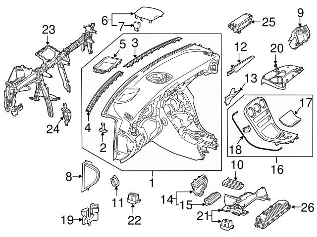 Genuine Mercedes 2056809504 Instrument Panel Cover - Mercedes | 2056808707