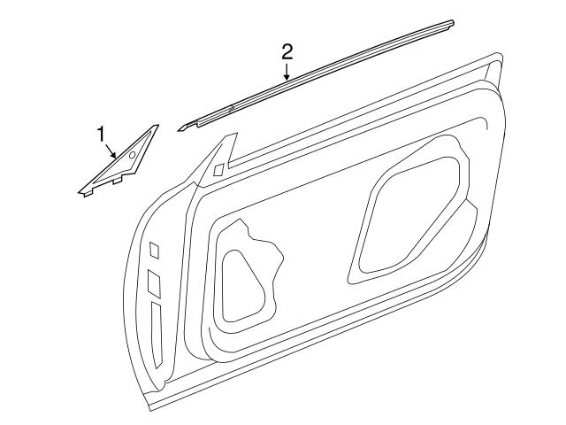 Genuine Mercedes 2057202614 Door Belt Molding; Front Right - Mercedes