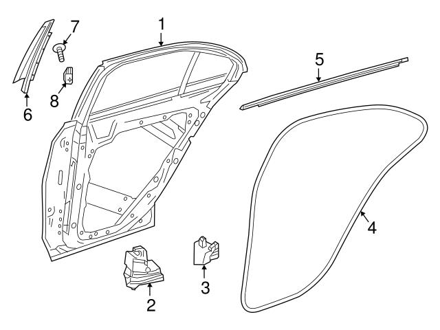 Genuine Mercedes 2057300324 Door Belt Molding; Rear Left - Mercedes