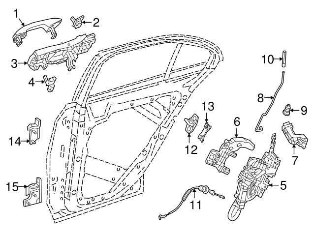 Genuine Mercedes 2057330214 Door Lock Rod Cover; Rear Right Rearward ...