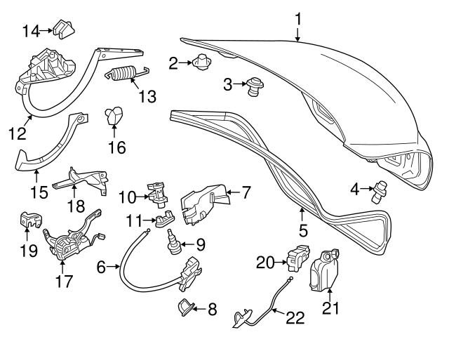 Genuine Mercedes 2057505800 Deck Lid Seal; Rear - Mercedes | 2057500098 ...