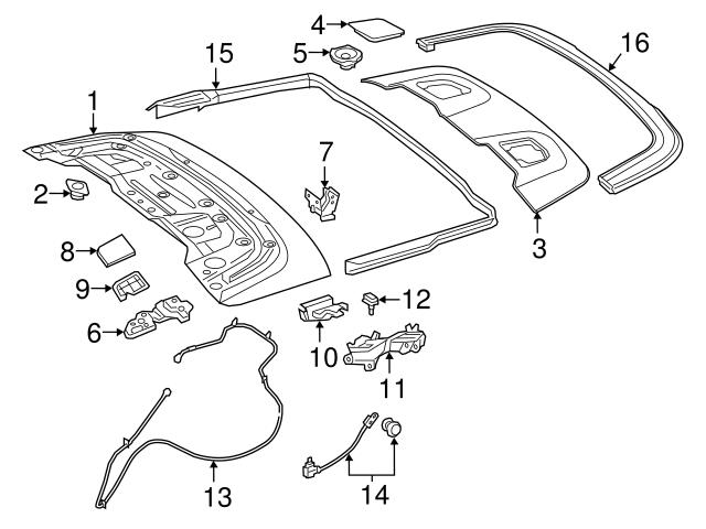 Genuine Mercedes 2057570406 Convertible Top Hinge Cover; Right Upper ...