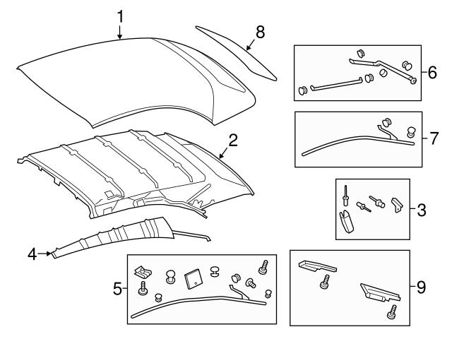 Genuine Mercedes 2057701500 Back Glass Hardware Kit; Rear - Mercedes