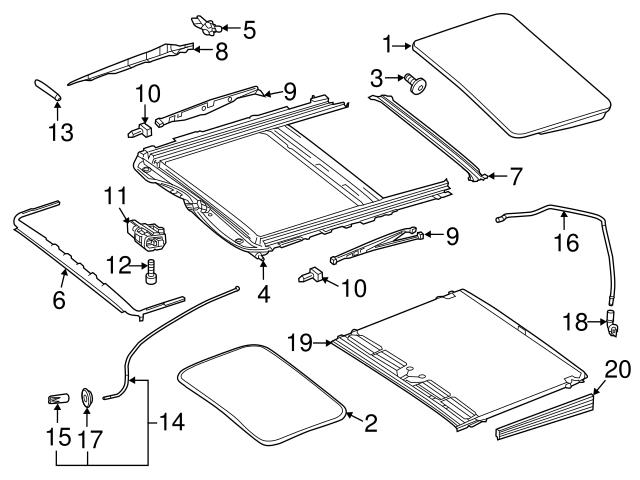 Genuine Mercedes 205780024064 Sunroof Molding; Left Outer, Right Outer ...