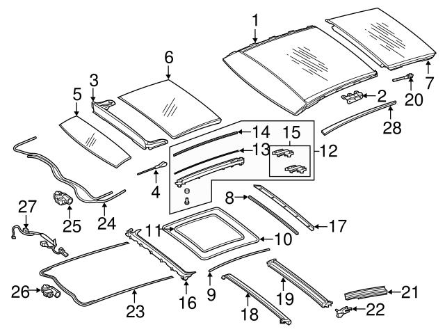 Genuine Mercedes 205780100028 Sunroof Guide Jaw; Right - Mercedes ...
