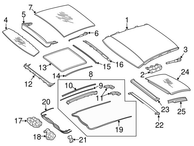 Genuine Mercedes 2057800175 Sunroof Guide Jaw; Front Left - Mercedes ...