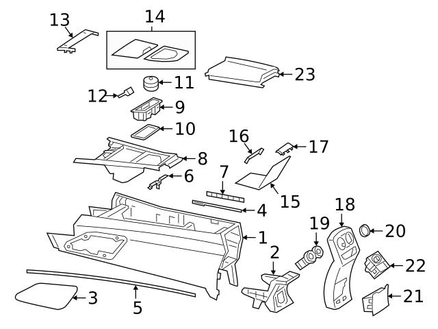 Genuine Mercedes 20581024009051 Ash Tray; Center Rear - Mercedes
