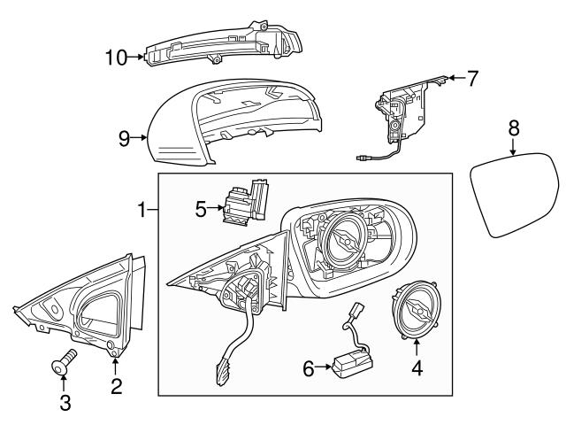 Genuine Mercedes 2058103305 Door Mirror; Front Left - Mercedes