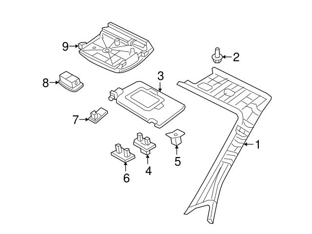 Genuine Mercedes 20581085049H56 Sun Visor Parts; Left - Mercedes