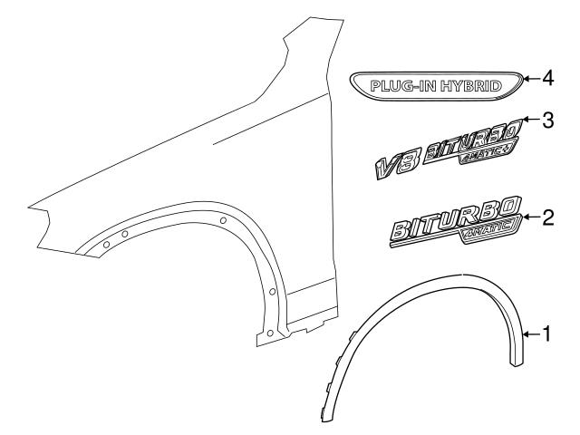 Genuine Mercedes 2058172501 Fender Emblem; Front Right - Mercedes ...