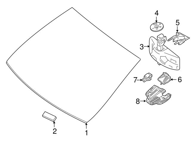 Genuine Mercedes 20582103001B88 Interior Rear View Mirror Cover; Front ...