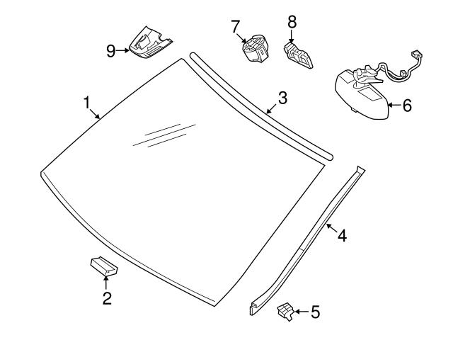 Genuine Mercedes 20582103001B88 Interior Rear View Mirror Cover; Front ...