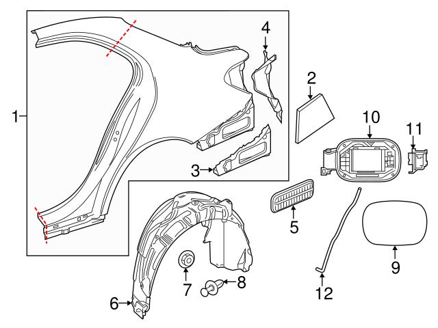 Genuine Mercedes 2058301201 Quarter Panel Vent; Left, Right - Mercedes