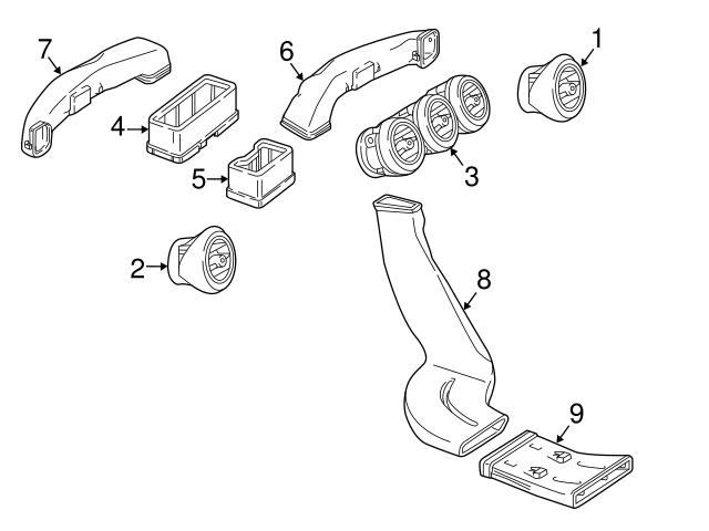 Genuine Mercedes 2058303704 Dashboard Air Vent; Left - Mercedes