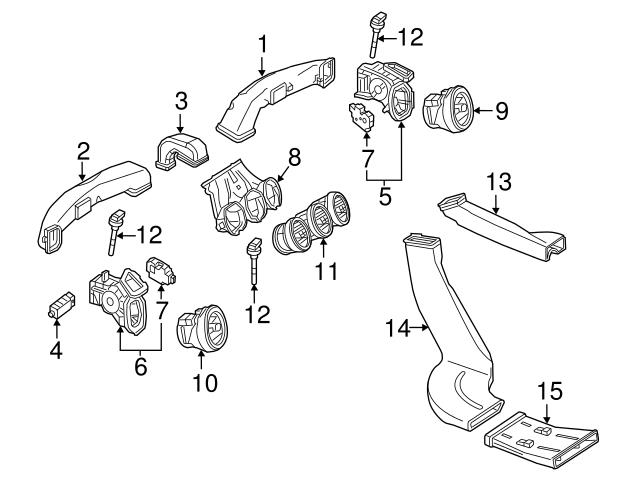 Genuine Mercedes 2058303900 Dashboard Air Vent; Left Outer - Mercedes
