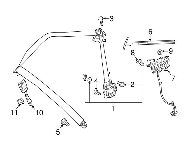 Genuine Mercedes 2058600282 Seat Belt Height Adjuster; Right - Mercedes