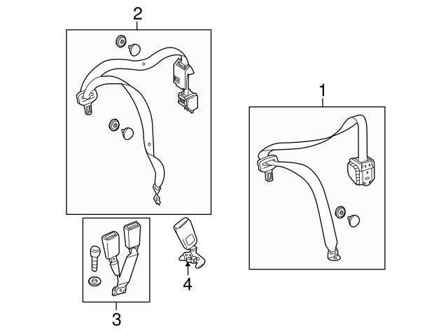 Genuine Mercedes 2058600569 Seat Belt Receptacle; Rear Left - Mercedes