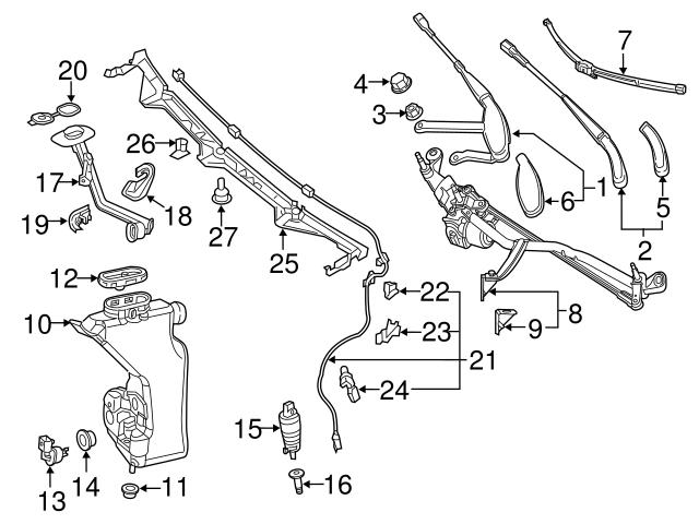Genuine Mercedes 2058660100 Windshield Washer Pump; Front - Mercedes ...