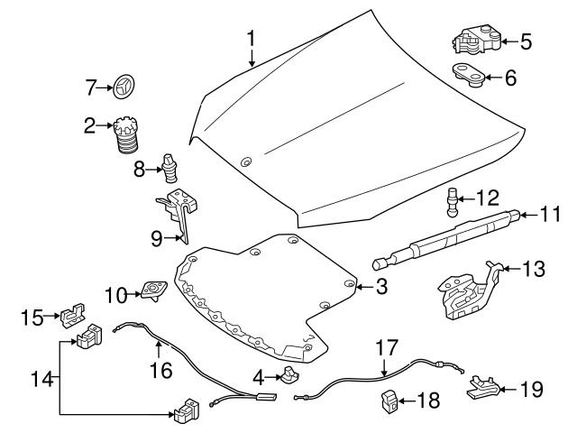 Genuine Mercedes 2058800928 Hood Hinge; Front Right - Mercedes