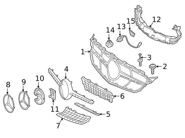 Genuine Mercedes 2058806406 Grille Emblem Bracket - Mercedes
