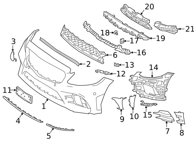 Genuine Mercedes 2058852501 Bumper Cover Grille; Front Lower - Mercedes