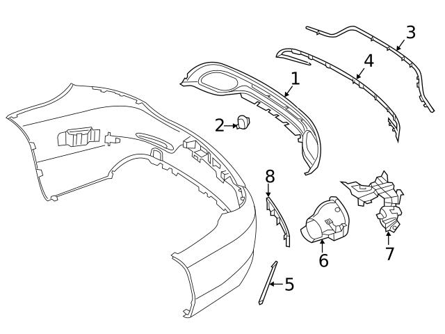 Genuine Mercedes 2058854203 Bumper Cover Heat Shield Bracket; Rear Left ...