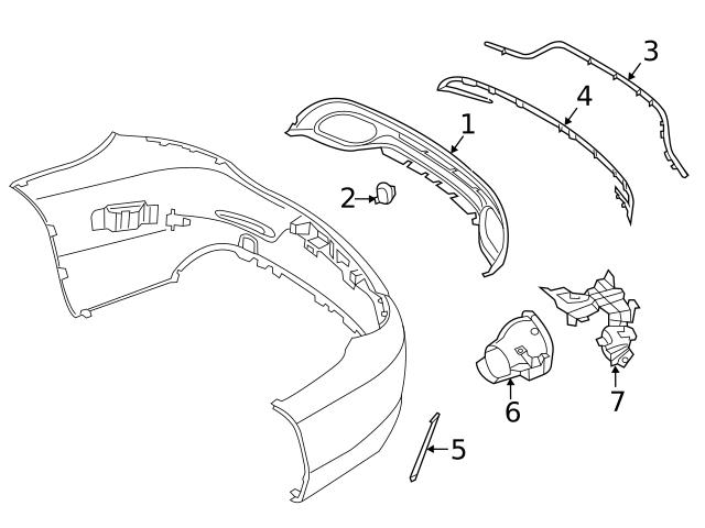 Genuine Mercedes 2058854303 Bumper Cover Heat Shield Bracket; Rear ...