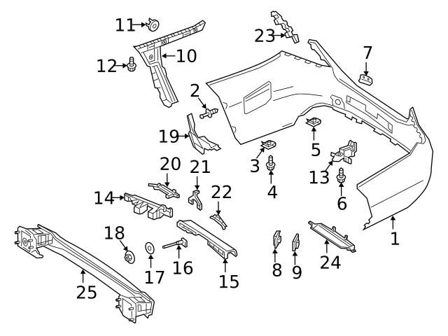 Genuine Mercedes 2058858300 Bumper Cover Support Rail Bracket - Mercedes