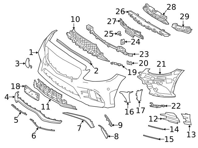 Genuine Mercedes 2058858402 Grille Molding; Front Left Outer - Mercedes