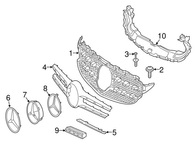 Genuine Mercedes 2058880273 Grille Molding; Front Left Lower - Mercedes