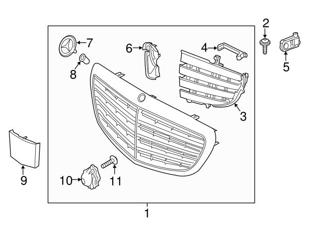 Genuine Mercedes 2058880440 Radiator Shutter Assembly; Front Right ...