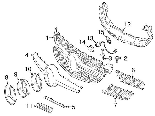 Genuine Mercedes 2058882260 Grille Molding; Front Right Lower - Mercedes