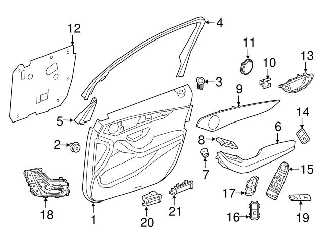 Genuine Mercedes 20590522139051 Power Seat Switch; Rear Left - Mercedes ...