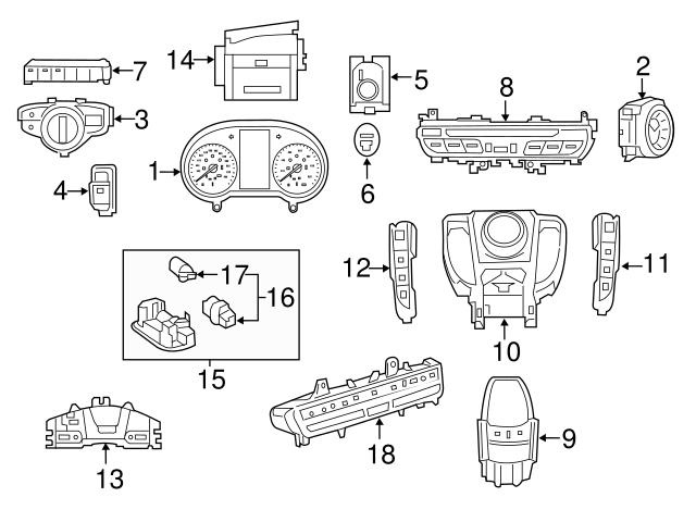 Genuine Mercedes 2059054215 HVAC Temperature Control Panel; Front ...