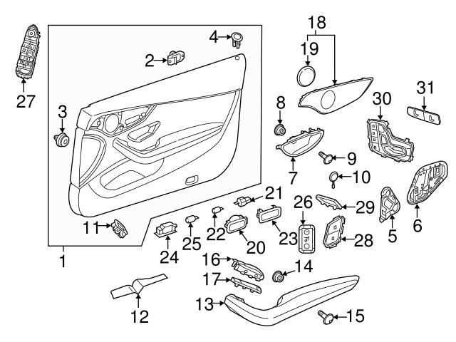 Genuine Mercedes 20590570119051 Power Window Switch; Front Left ...