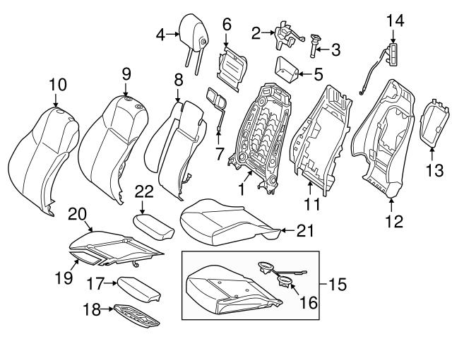 Genuine Mercedes 2059067500 Seat Heater Pad; Front Left Upper - Mercedes