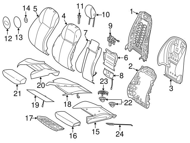 Genuine Mercedes 2059107716 Seat Cushion Pad; Front Left, Front Right ...