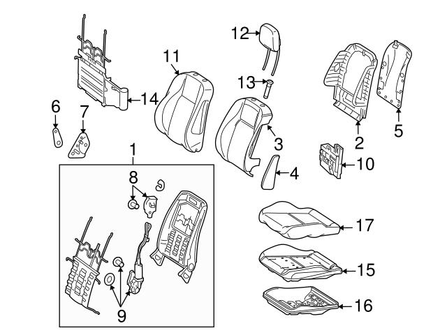 Genuine Mercedes 2059108816 Seat Cushion Pad; Front Left - Mercedes ...