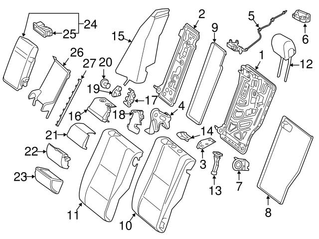 Genuine Mercedes 2059200076 Folding Seat Latch; Rear Center - Mercedes