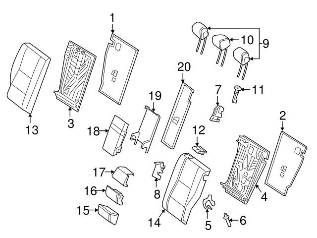 Genuine Mercedes 2059200676 Folding Seat Latch; Center Right - Mercedes