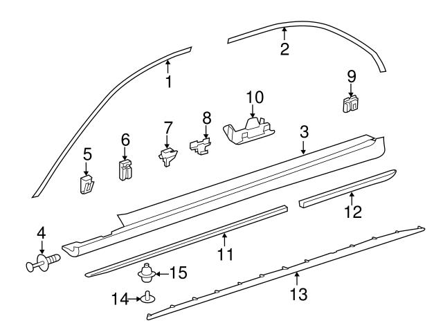 Genuine Mercedes 2059910071 Rocker Panel Molding Clip; Front Left/Right ...