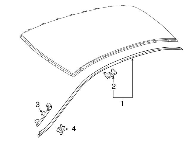 Genuine Mercedes 2059910198 Roof Molding Clip; Left, Right - Mercedes