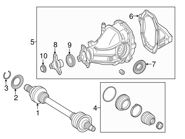 Genuine Mercedes 2059970246 Differential Seal; Left, Right, Rear ...