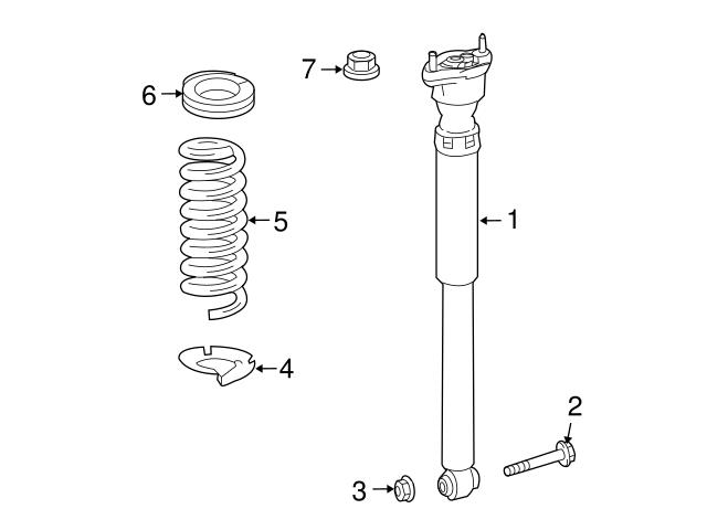 Genuine Mercedes 2073204330 Shock Absorber; Rear Left - Mercedes