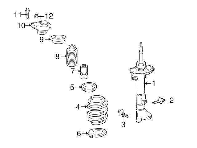 Genuine Mercedes 207323230064 Strut Assembly; Front Left/Right ...