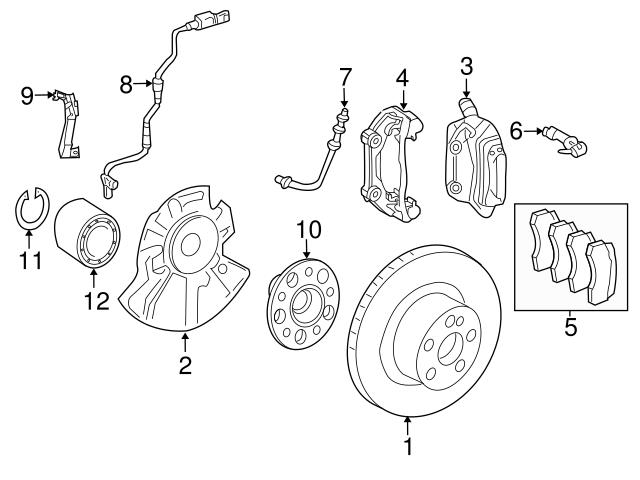 Genuine Mercedes 2074404008 ABS Wheel Speed Sensor; Front Left/Right ...